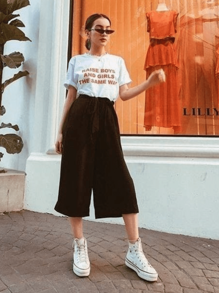 ¿Cómo Usar Pantalones Anchos Con Tenis? 10 Ideas Increíbles